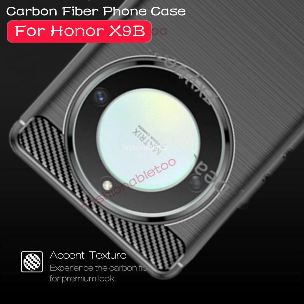 เคสโทรศัพท์ซิลิโคน คาร์บอนไฟเบอร์ กันกระแทก สําหรับ Honor X9B X9A X8B ...