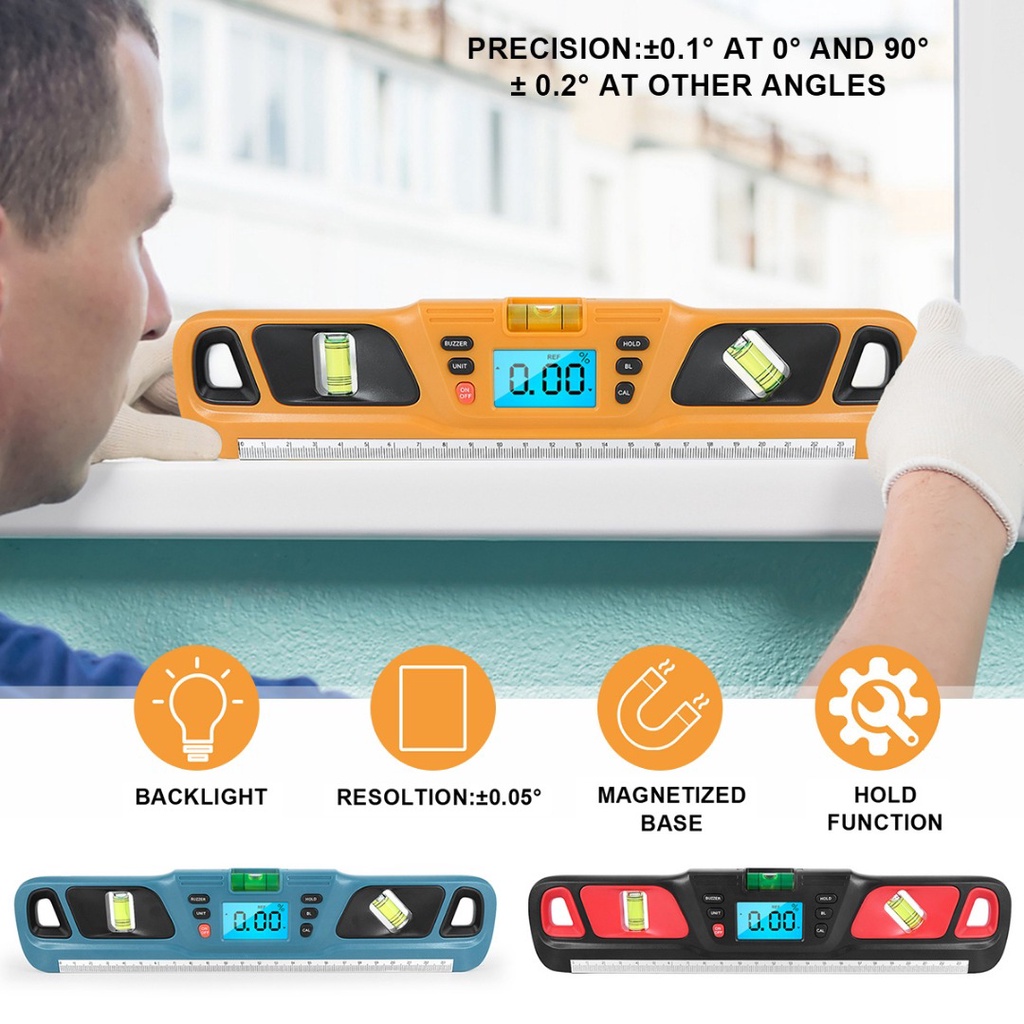 Digital Electronic Protractor Angle Finder Inclinometer LTD Backlight ...