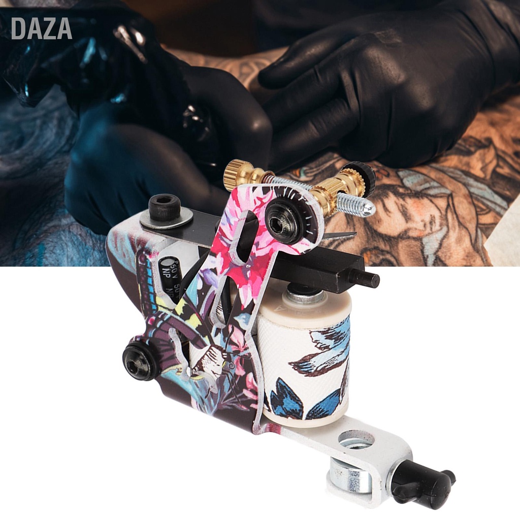 DAZA Coil Tattoo Machine Professional Salon โลหะผสม 10 Wraps Liner ...