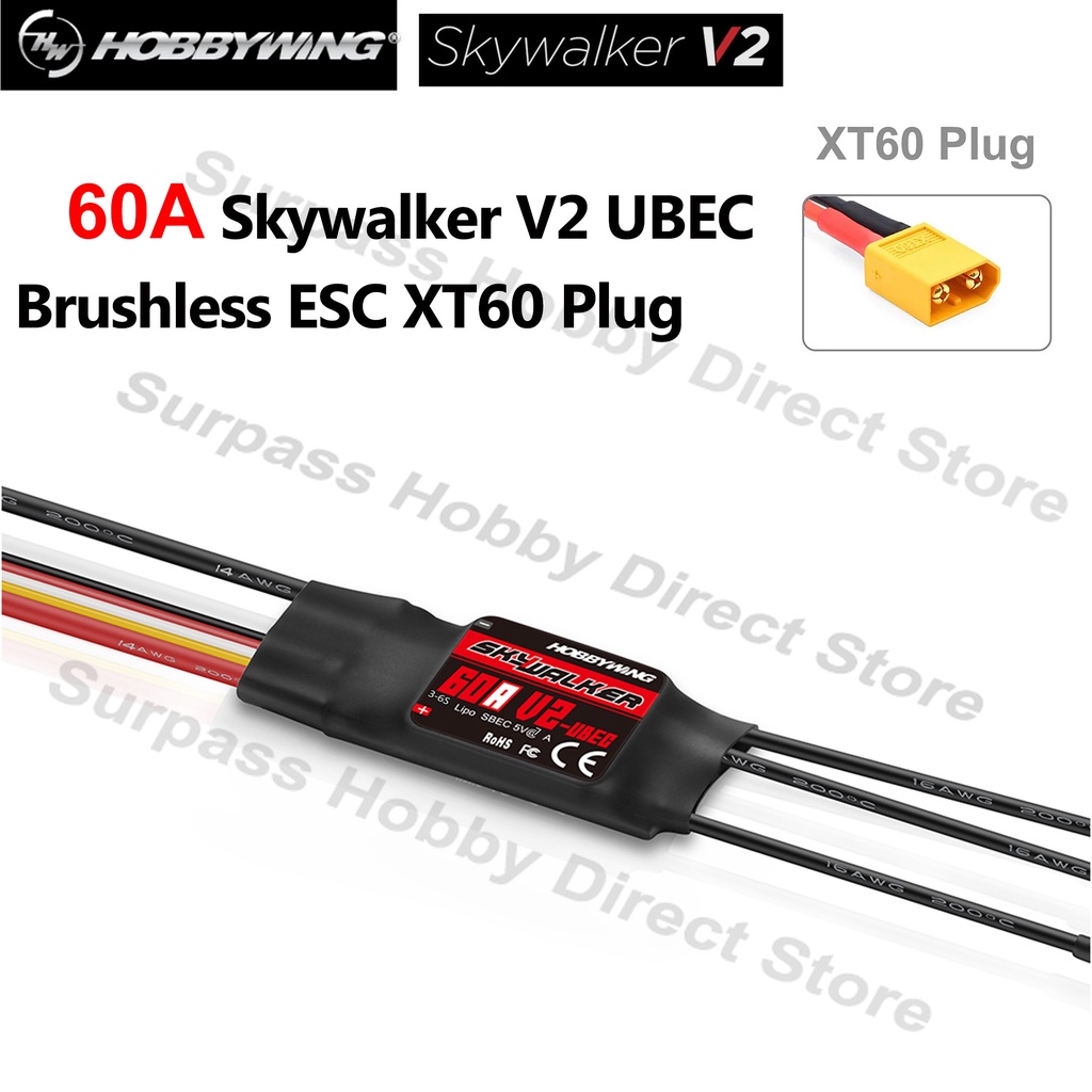 Hobbywing Skywalker ตัวควบคุมความเร็ว ESC 15A 30A 40A 50A 60A 80A 100A V2 UBEC XT60 สําหรับโดรน ...