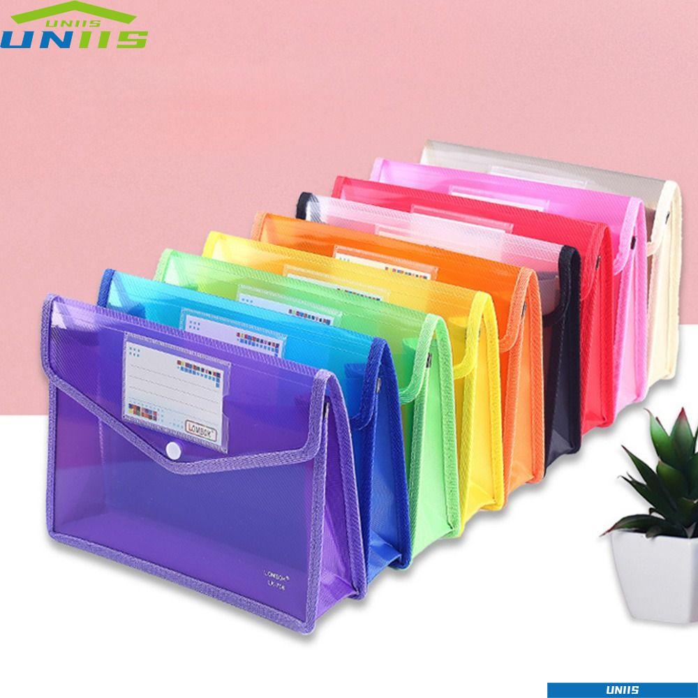 Uniis กระเป๋าโฟลเดอร์ PVC กันน้ํา ขนาด A4 ทนทาน สําหรับใส่เอกสาร | Shopee Thailand