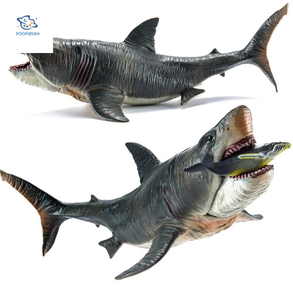 Rookiedd4 Megalodon Action Figure, จําลอง Movable Jaw Ocean สัตว์รุ่น ...