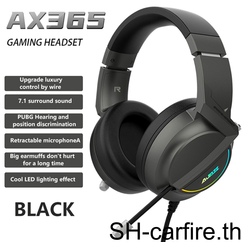 Ajazz AX365 ชุดหูฟังเล่นเกม แบบใช้สาย 50 มม. 7 1 เสียงเซอร์ราวด์ เสียง ...
