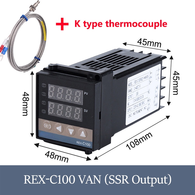 Rex C100 C400 C700 C900 PID เทอร์โมสตัทรีเลย์ ควบคุมอุณหภูมิ 110V 240V ...