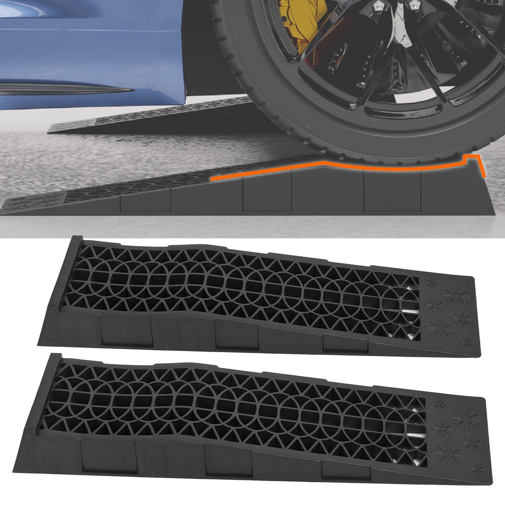 Fitness Life 2 ชิ้น 4 400lbs ความจุ Low Profile Car Ramps พลาสติก ...