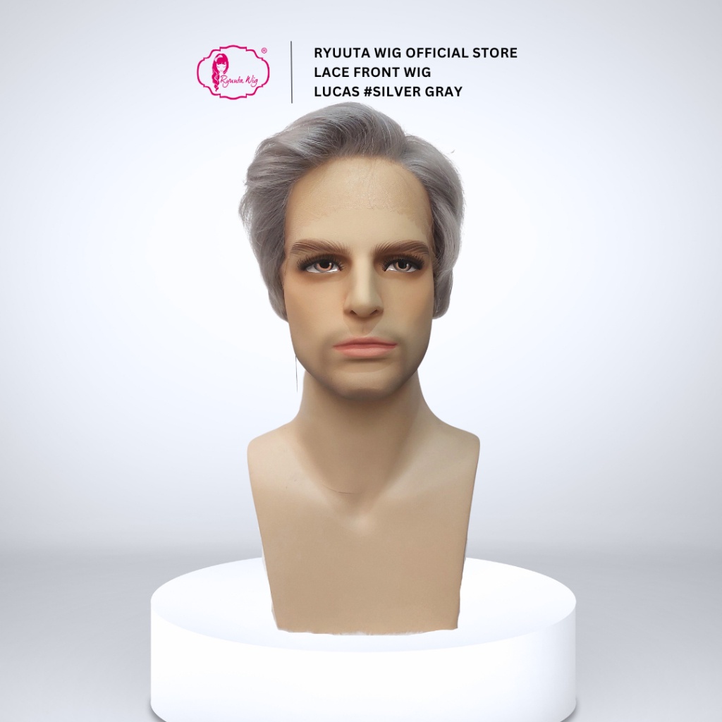 Ryuuta Wigs Lace Front Wigs Short Man Mens Lucas Silver Grey | Shopee ...