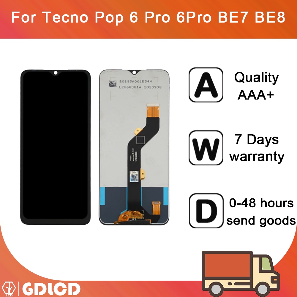 อะไหล่หน้าจอสัมผัส LCD แบบเปลี่ยน สําหรับ Tecno Pop 6 Pro 6Pro BE7 BE8 ...