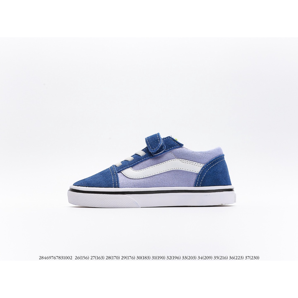 Vans SK8-Low "Blue/Mint/Violet" ผ้าใบเด็กผ้าใบลำลองสำหรับเด็ก รองเท้า ...