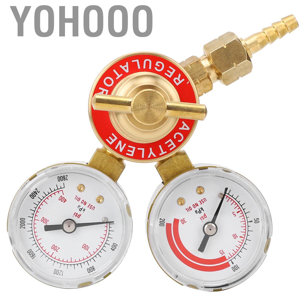 Yohooo GA200 Acetylene Regulator Gauge Female Thread for Commercial Industrial Use Pressure ...