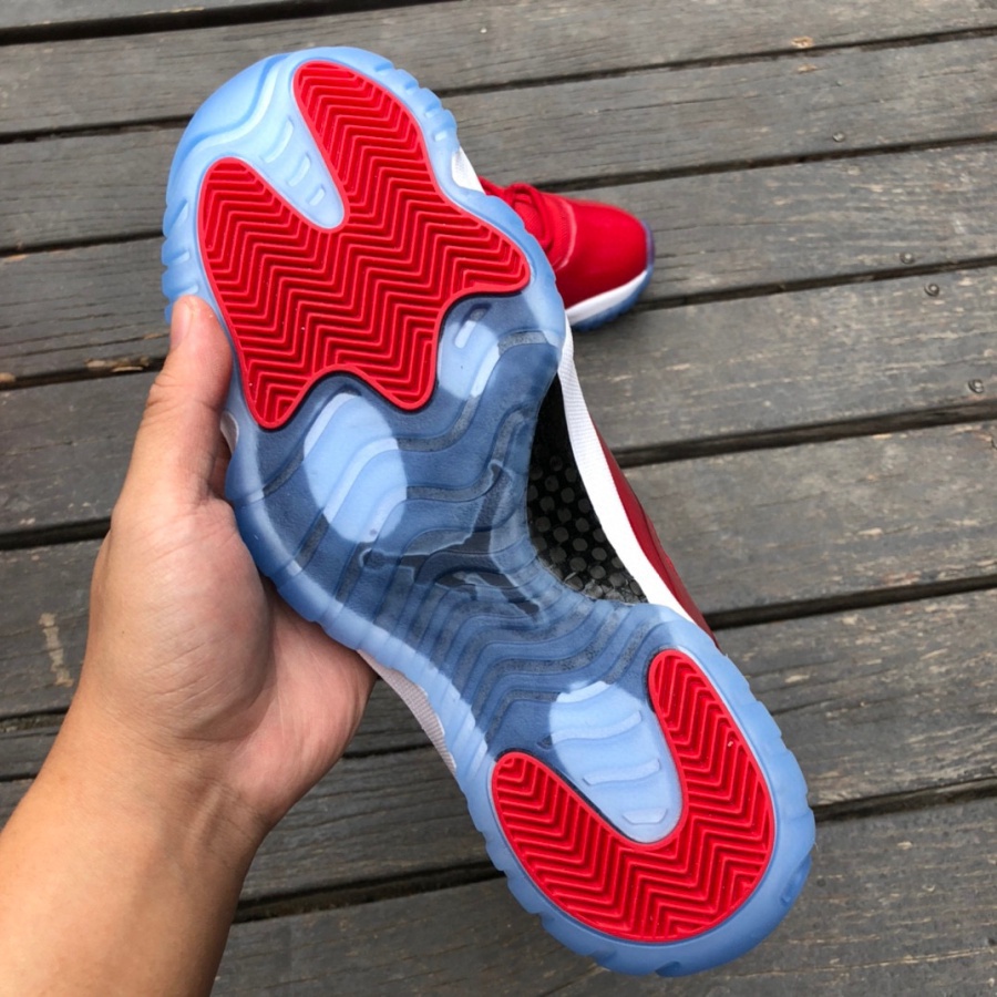 378037-623 Air Jordan 11 Retro High bright red AJ11 Sneakers Basketball ...