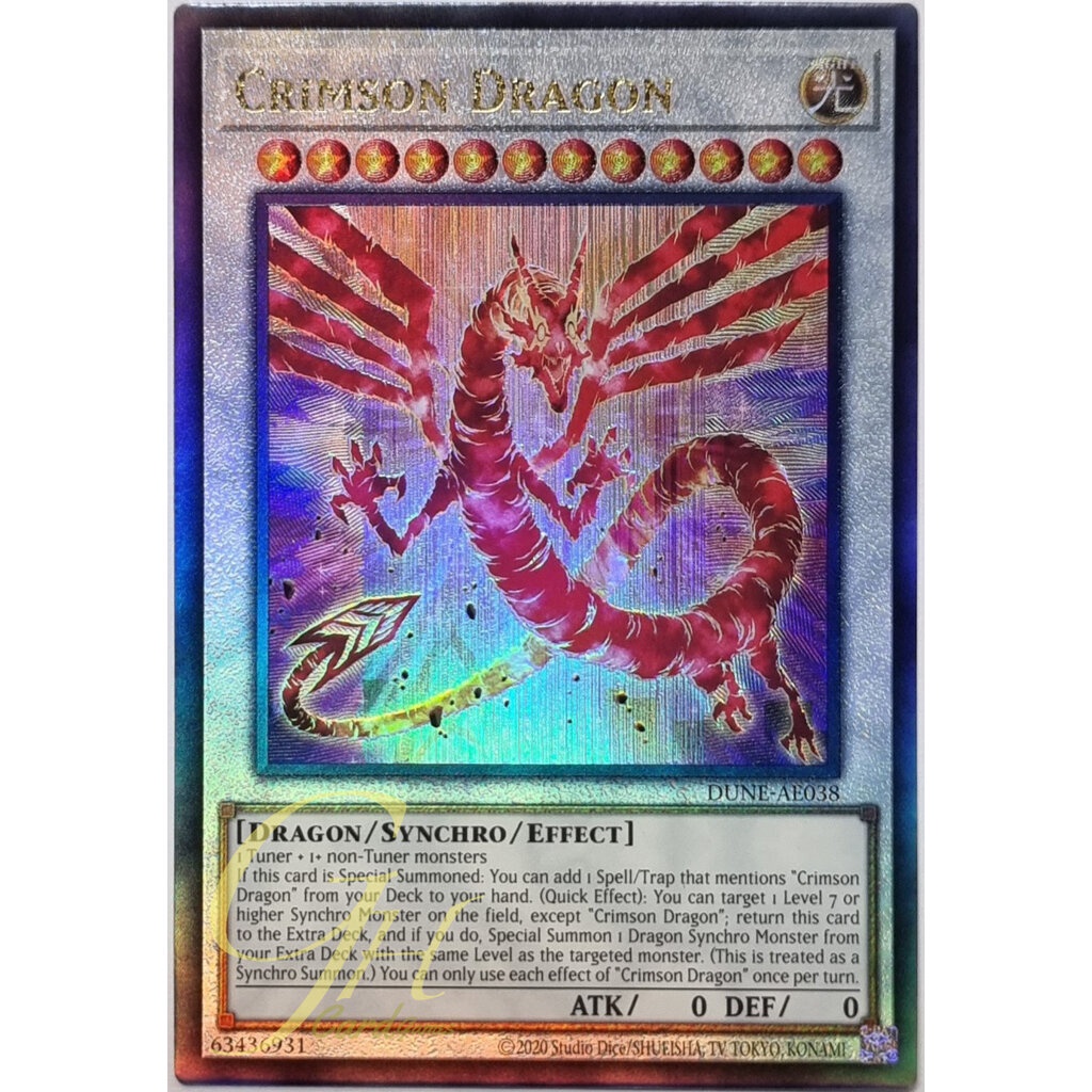Yugioh [DUNE-AE038] Crimson Dragon (Ultimate Rare) | Shopee Thailand