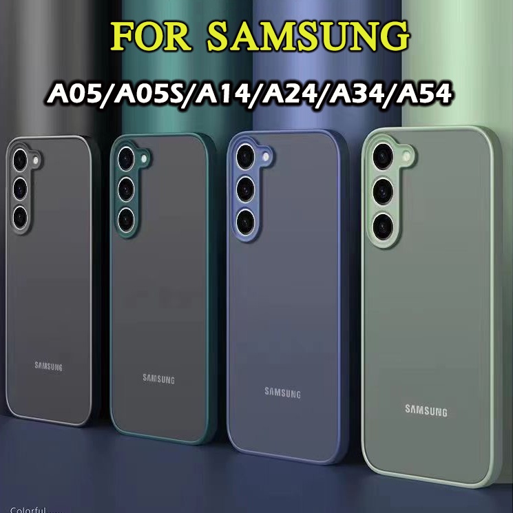 เคสกันกระแทก A06 A16 A55 A05S เคสขอบสีหลังด้าน Samsung A25 A15 A05 A24 A34 A54 A14 A04S A35 เคส ...