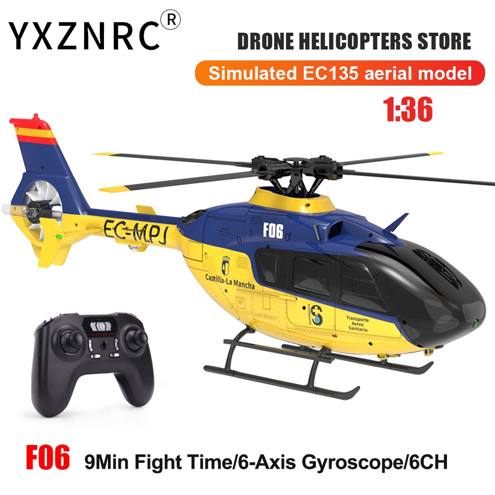 F06 เฮลิคอปเตอร์บังคับ YXZNRC Parkten EC135 1/36 2.4G 6CH 6G ไม่มี ...