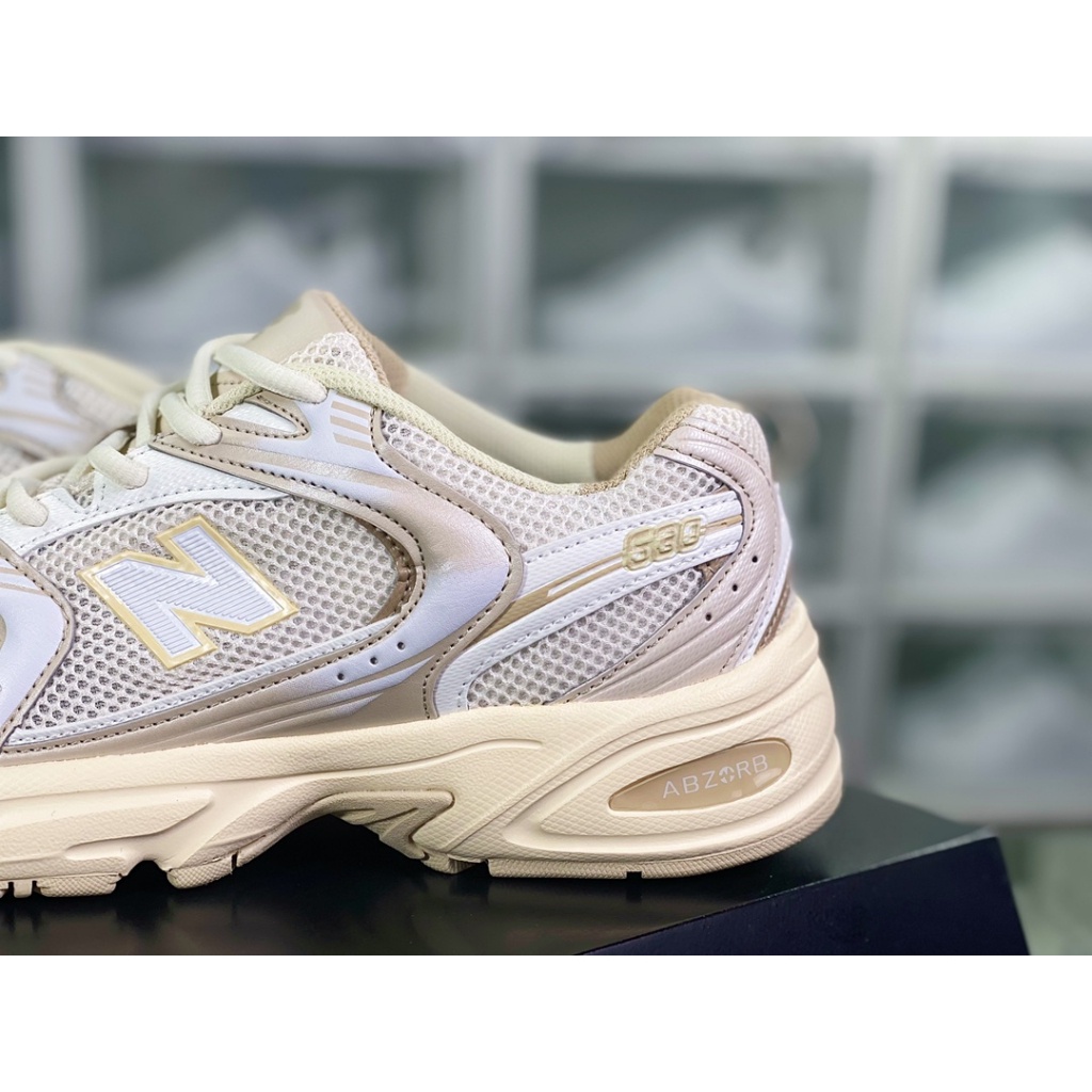 New Balance 530 NB530 Beige สีขาวนมสีเทาวิ่งผ้าใบ Unisex สำหรับผู้ชาย ...