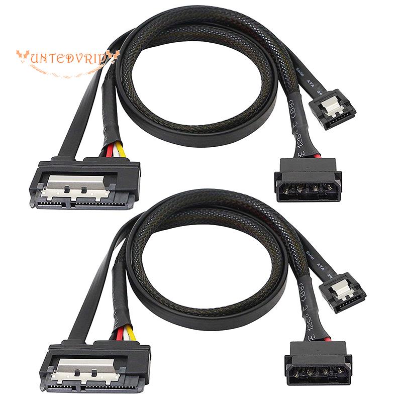 『untedvrip』สายเคเบิลข้อมูล Sata 6G 2-In-1 LP4 IDE เป็น SATA 15P ตัวเมีย ...