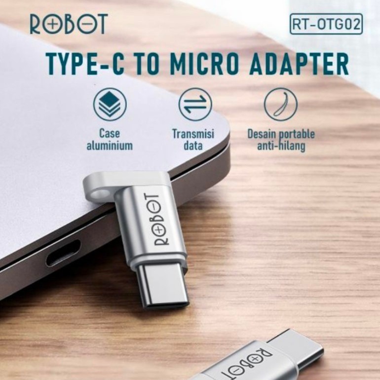 Robot RT-OTG02 USB-C Type-C to Micro USB อะแดปเตอร์อลูมิเนียม OTG ขนาด ...
