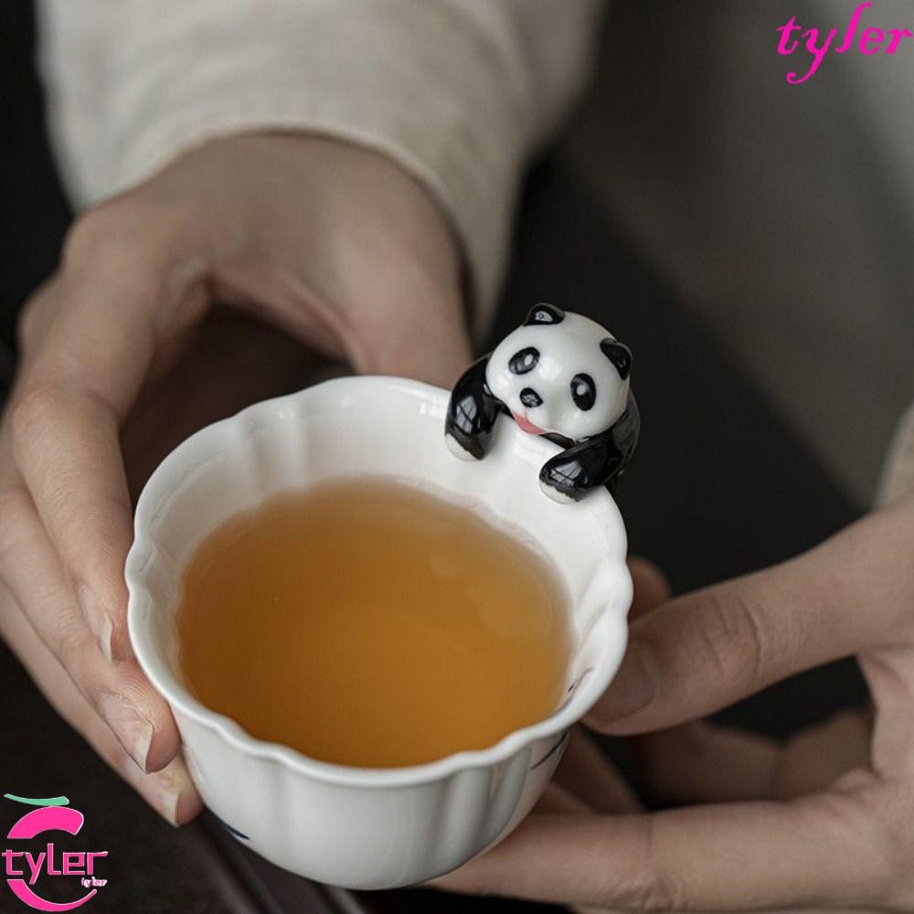 Tyler Panda ชาสัตว์เลี้ยง,น่ารัก Panda Teacup จี้, Retro Mini 3D สัตว์ ...