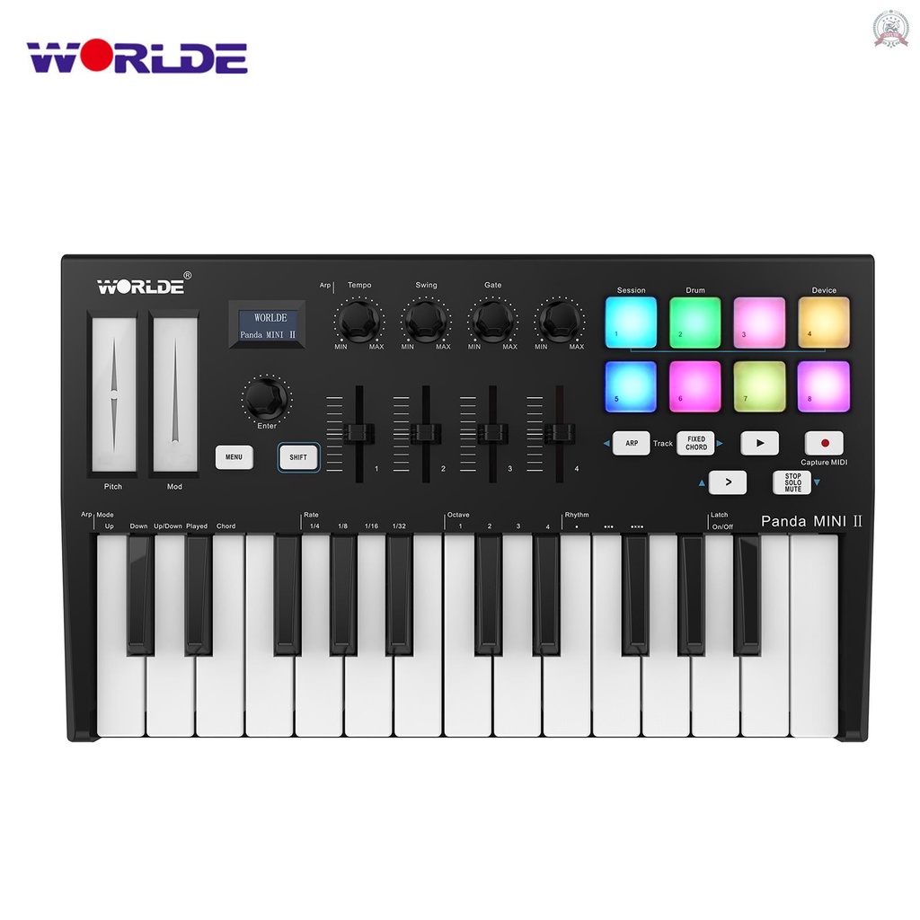 [JOY] Worlde Panda MINI II คีย์บอร์ด 25 คีย์ USB MIDI พร้อมแผ่นทริกเกอร ...