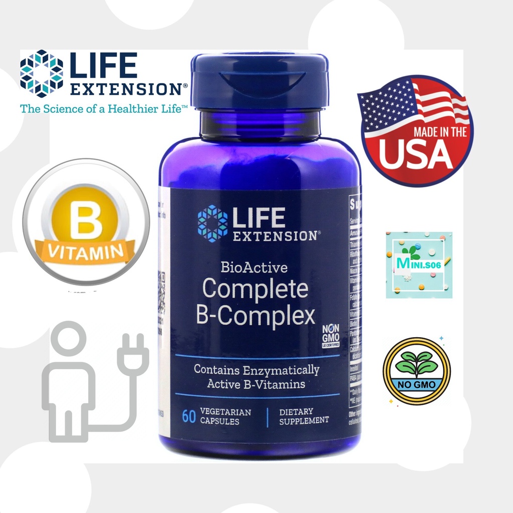วิตามินบีรวม Life Extension Bioactive Complete B Complex 60 7466