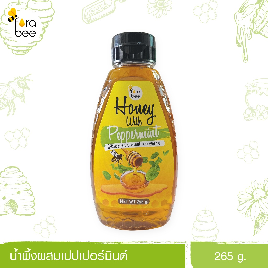Fora Bee น้ำผึ้งผสมเปปเปอร์มินต์ Honey with Peppermint (265g) Organic ...