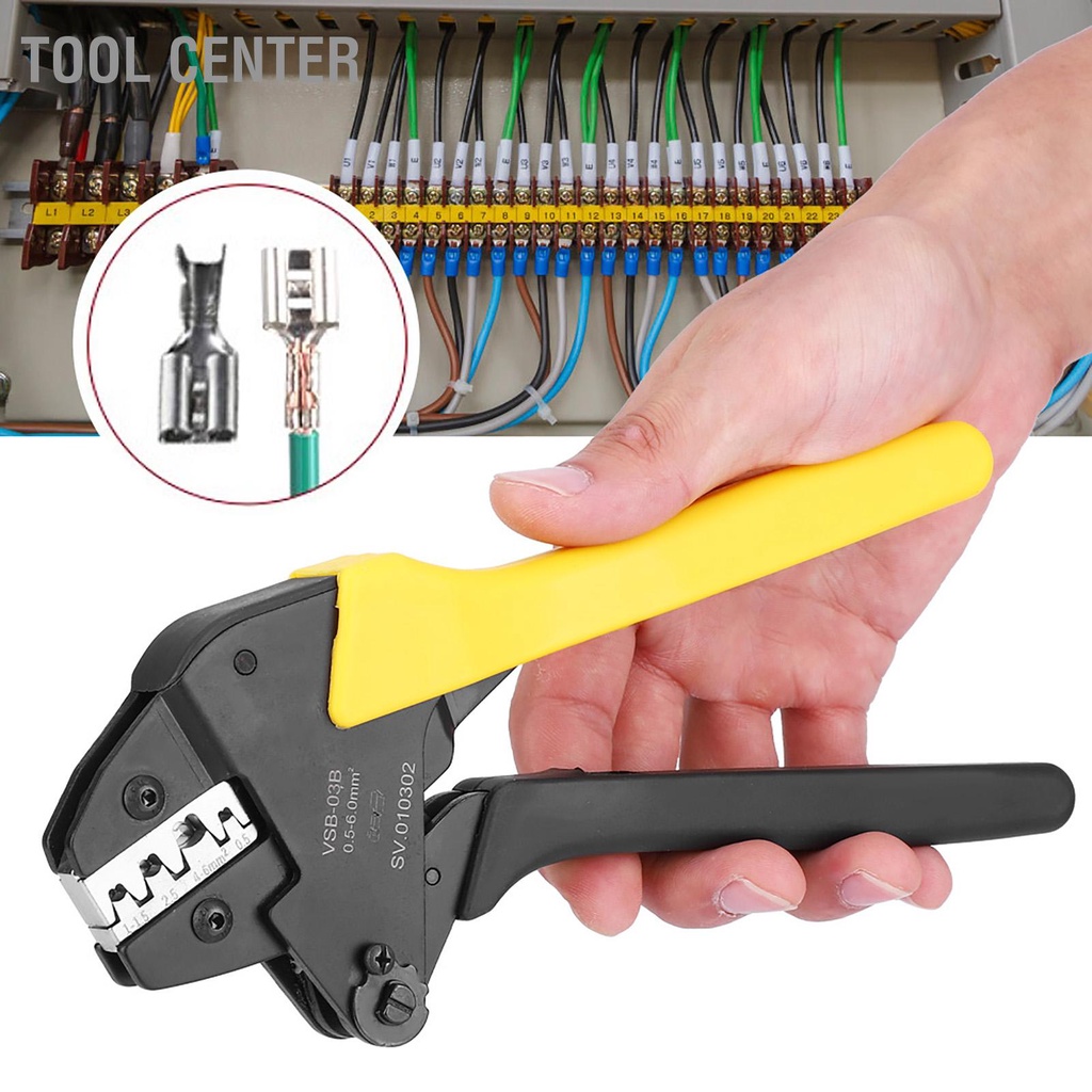 Tool Center คีมย้ำวงล้อ 0.5 ~ 6 มม. AWG23-10 คีมย้ำหางปลาแบบปรับตัวเอง ...