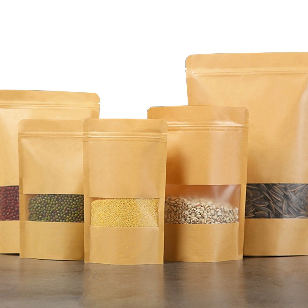 SC Paper-Pack ถุงกระดาษน้ำตาล ด้านในพลาสติก มีหน้าต่าง ตั้งได้ ซิปล็อค ...