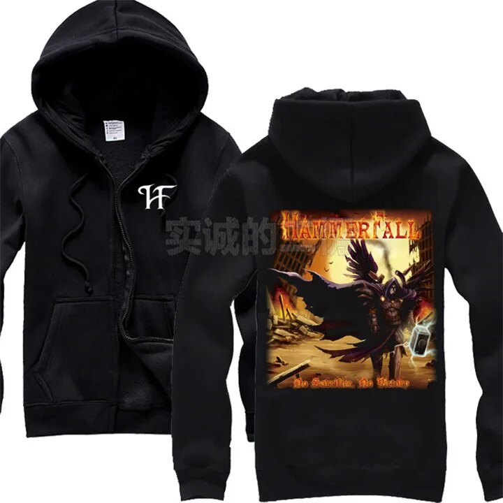 เสื้อวอร์ม ผ้าฝ้าย มีฮู้ด แต่งซิป ลาย Hammerfall Thor Dota Death Punk ...