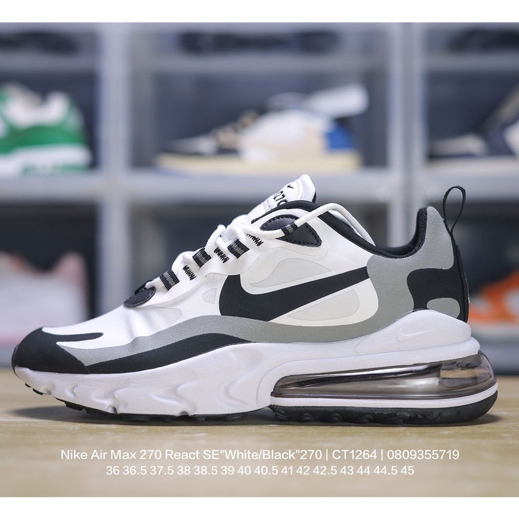 N_k Ike Air Max 270 react se "white/black" 270 RIA รองเท้าผ้าใบลําลอง ...