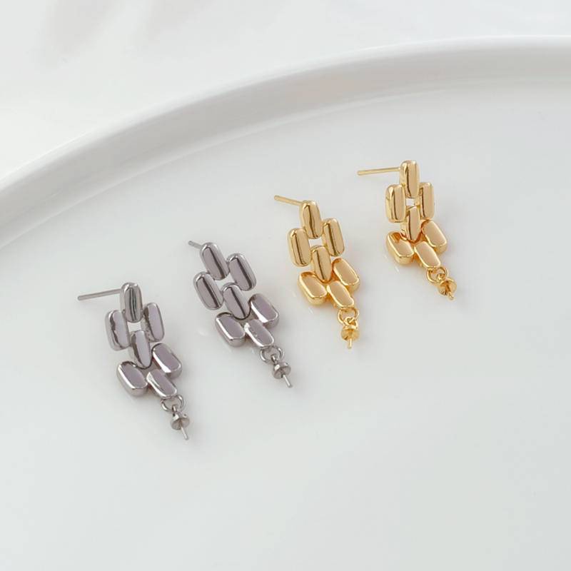 ต่างหู diy ต่างหู diy ต่างหู Strong สี Retention 18K Gold-clad สีขาว K Qin Lan พร้อมผู้ถือลูกปัด ...