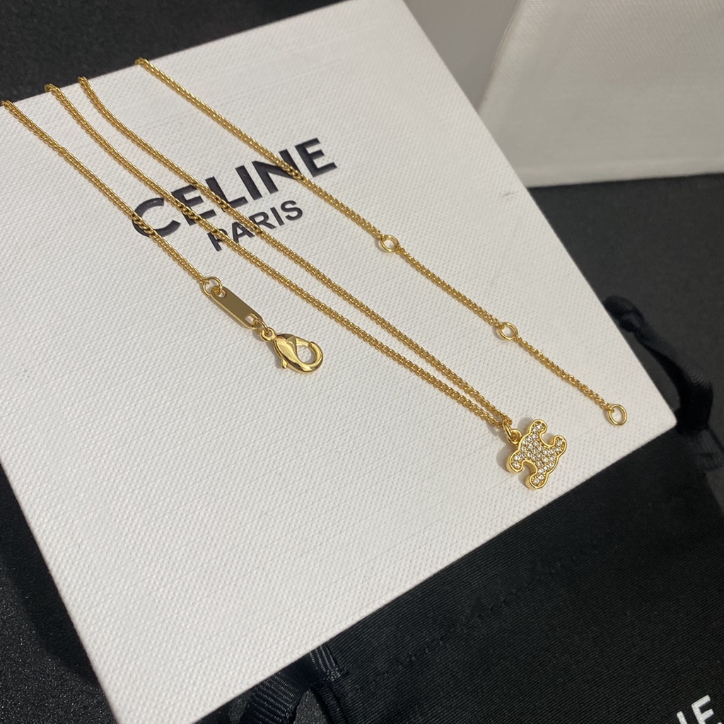 เครื่องประดับ สร้อยคอโชคเกอร์ จี้ตัวอักษร Celine CC แบบเรียบง่าย แฟชั่น ...