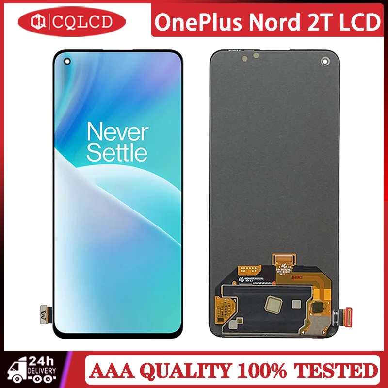 ชุดหน้าจอ OnePlus Nord 2T เปลี่ยนแอสเซมบลีหน้าจอสัมผัส CPH2399 CPH2401 ...