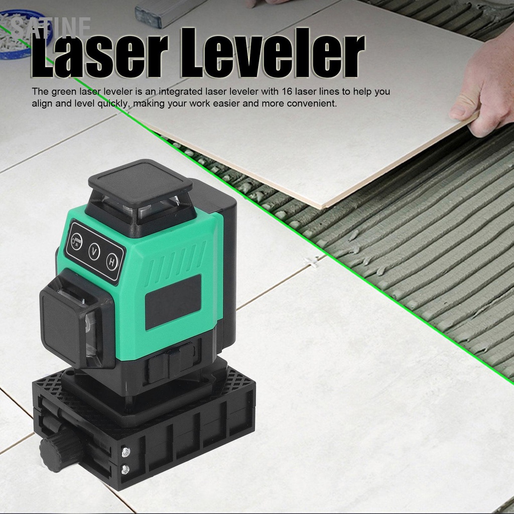 SaTine เลเซอร์สีเขียว Leveler Self Leveling 16 เส้นความแม่นยำสูง IP54 ...