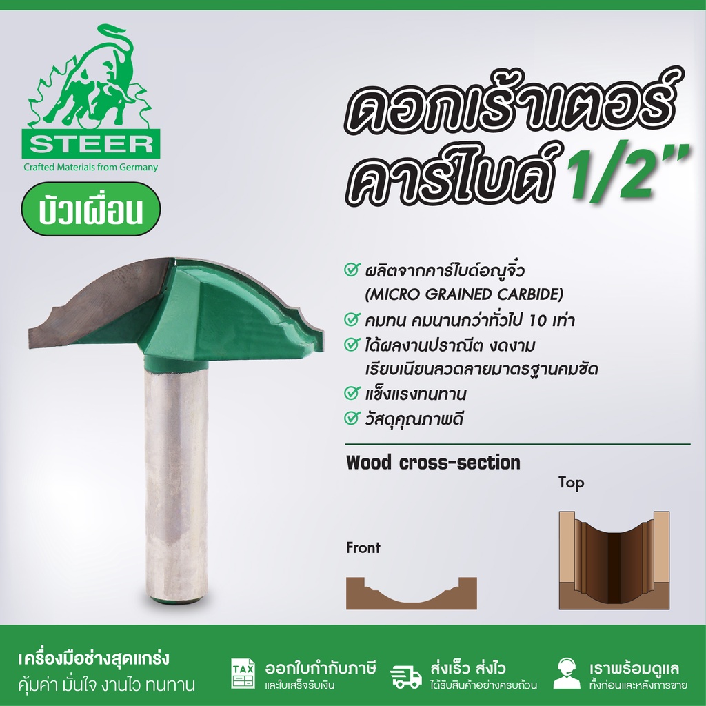 ดอกเร้าเตอร์รูปจาน STEER บัวเผื่อน70-012 58MM ดอกเราเตอร์ ดอกทิมเมอร์ | Shopee Thailand