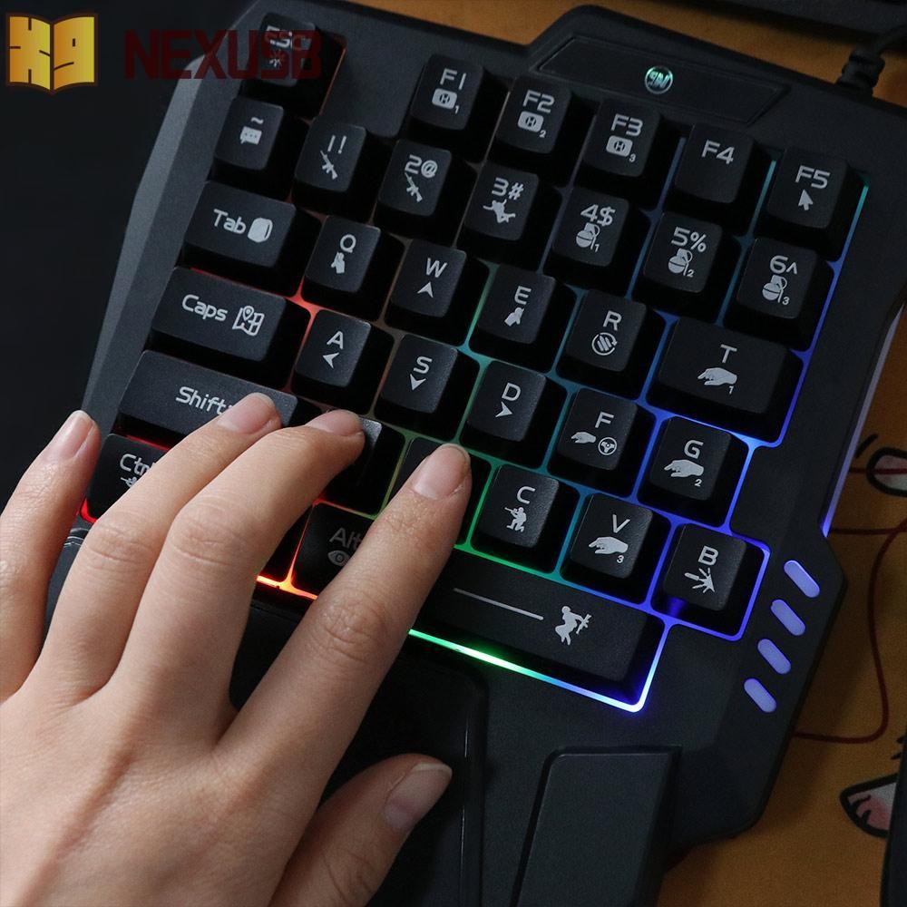 Nexusbeam คีย์บอร์ดมือเดียว, USB Luminous One Handedly Keyboard ...