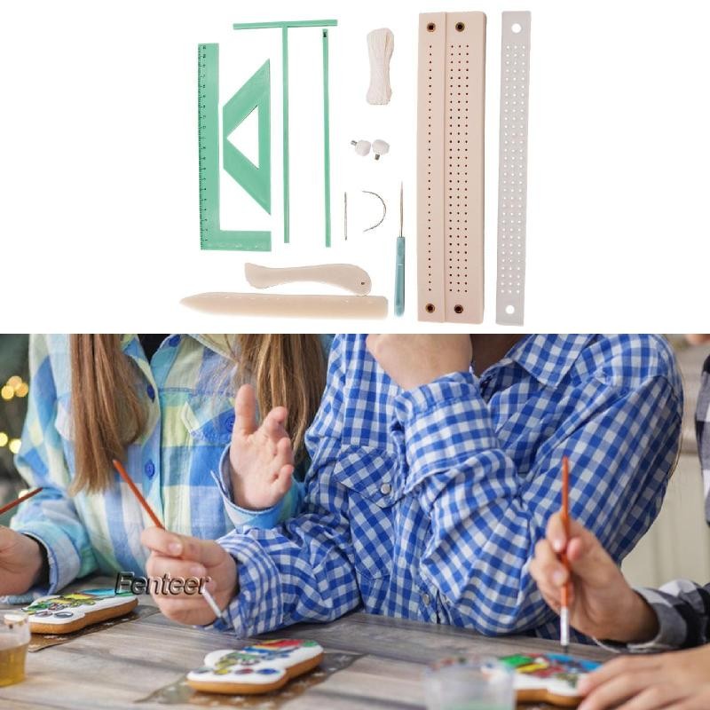 [Fenteer] Book Binding Kit Ruler Straight Curved Pin Bookbinding Kit ...