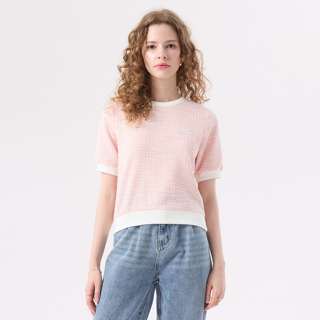 EP เสื้อนิต ผ้าทวีต ผู้หญิง สีชมพู | Tweed Knit Top | 00907 | Shopee ...