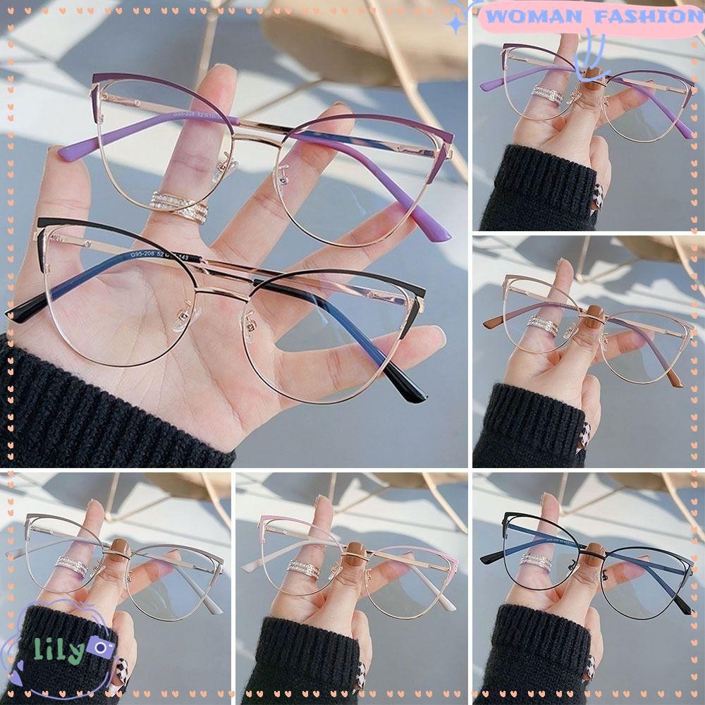 Lily Anti-Blue Light แว่นตา, Blue Blocking โลหะสแควร์แว่นตา, Vintage ...