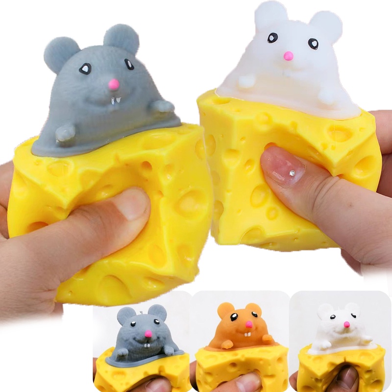 Funny Pop up Squeeze Toy Cheese Mouse Cup Block Toy Kids Cartoon Stress ...