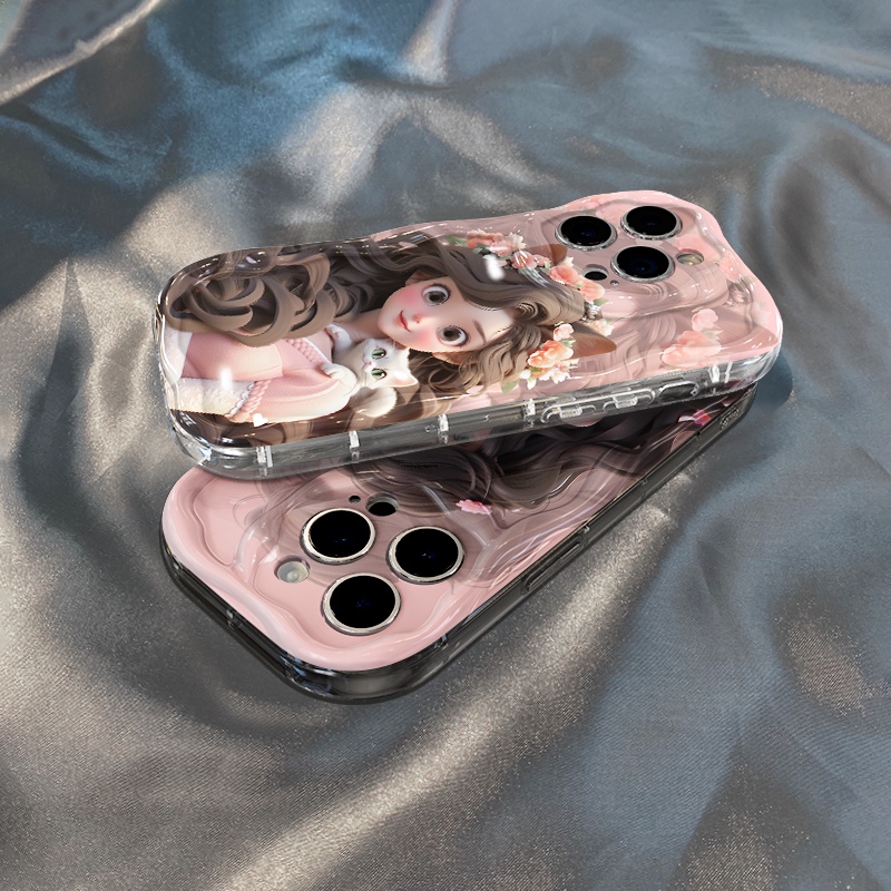 เคสโทรศัพท์มือถือนิ่ม กันตก ลายหูแมว พวงมาลัยเจ้าหญิง สําหรับ IPhone ...