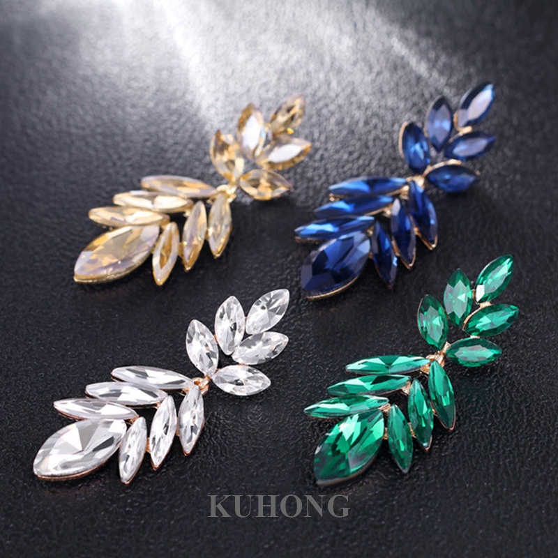 Kuhong เกาหลี อินเทรนด์ เครื่องประดับ ซุปเปอร์แฟลช พลอยเทียม หยดน้ํา ...