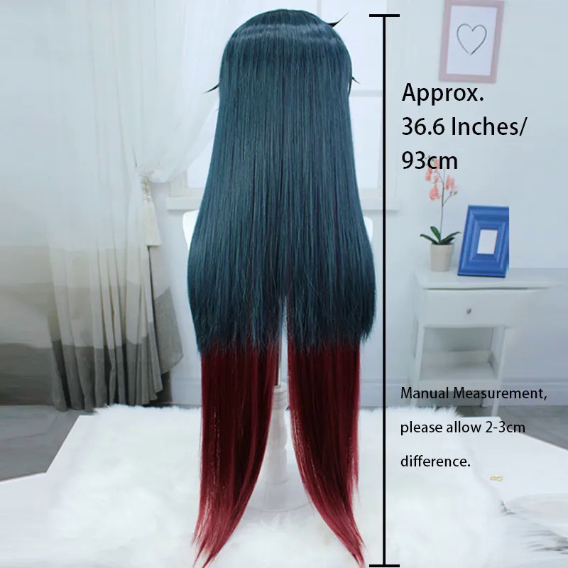 Honkai Star Rail Game Cosplay Blade Wig Long Blue and Red Gradient Hair ...