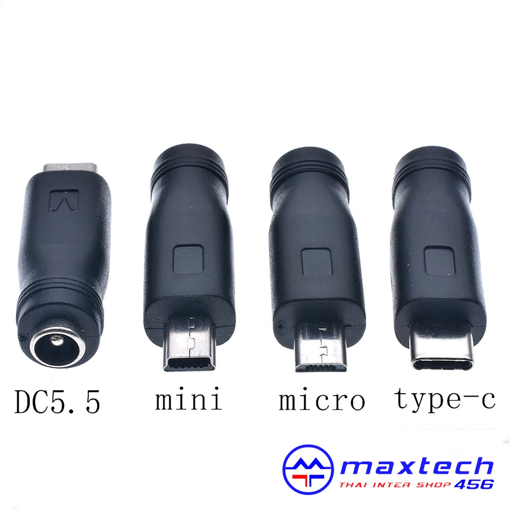 แจ็คแปลง DC 5.5*2.1mm เป็น Type-C Mini USB Micro USB 3 ประเภท DC Power ...