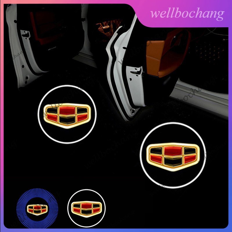 2pcs รถยินดีต้อนรับประตูเลเซอร์โคมไฟไร้สาย Auto Induction LED ชั้น ...
