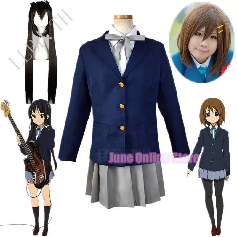 Anime K-ON! Akiyama Mio Costume Hirasawa Yui Cosplay Wig High School ...