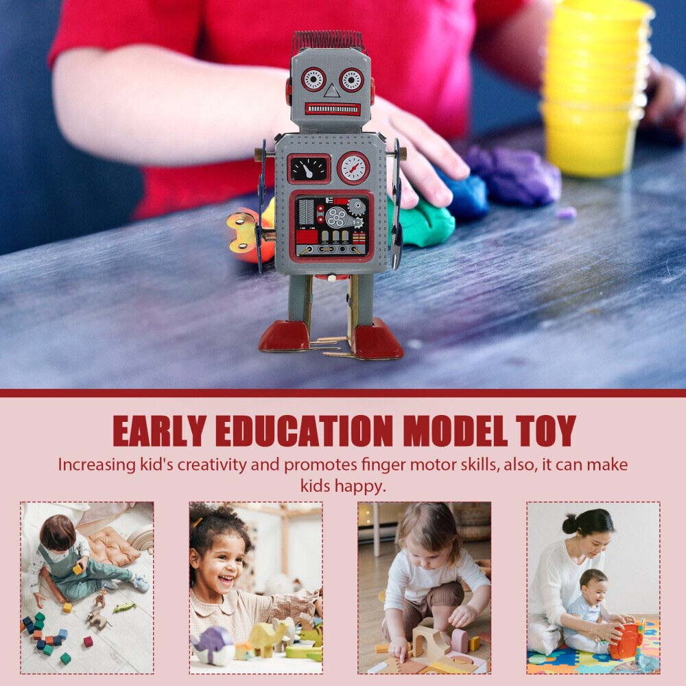 Clockwork Winds up Robot Toy Metal Walking Robot Retro Tin Home ...