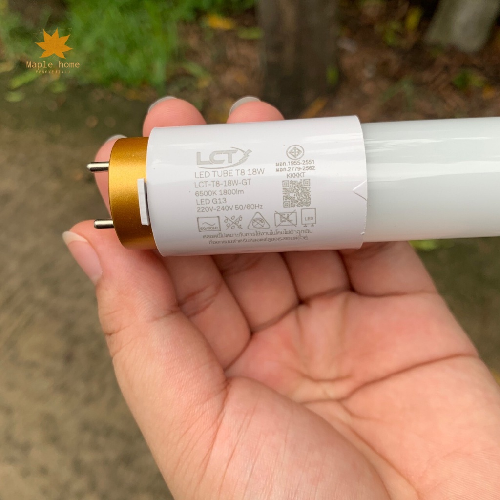 New ♞15 หลอด หลอดไฟขั้วแถบทองสวิตซ์ พร้อมใช้งาน LED T8 18W 120cm แสงสีขาว Daylight 6500K led ...