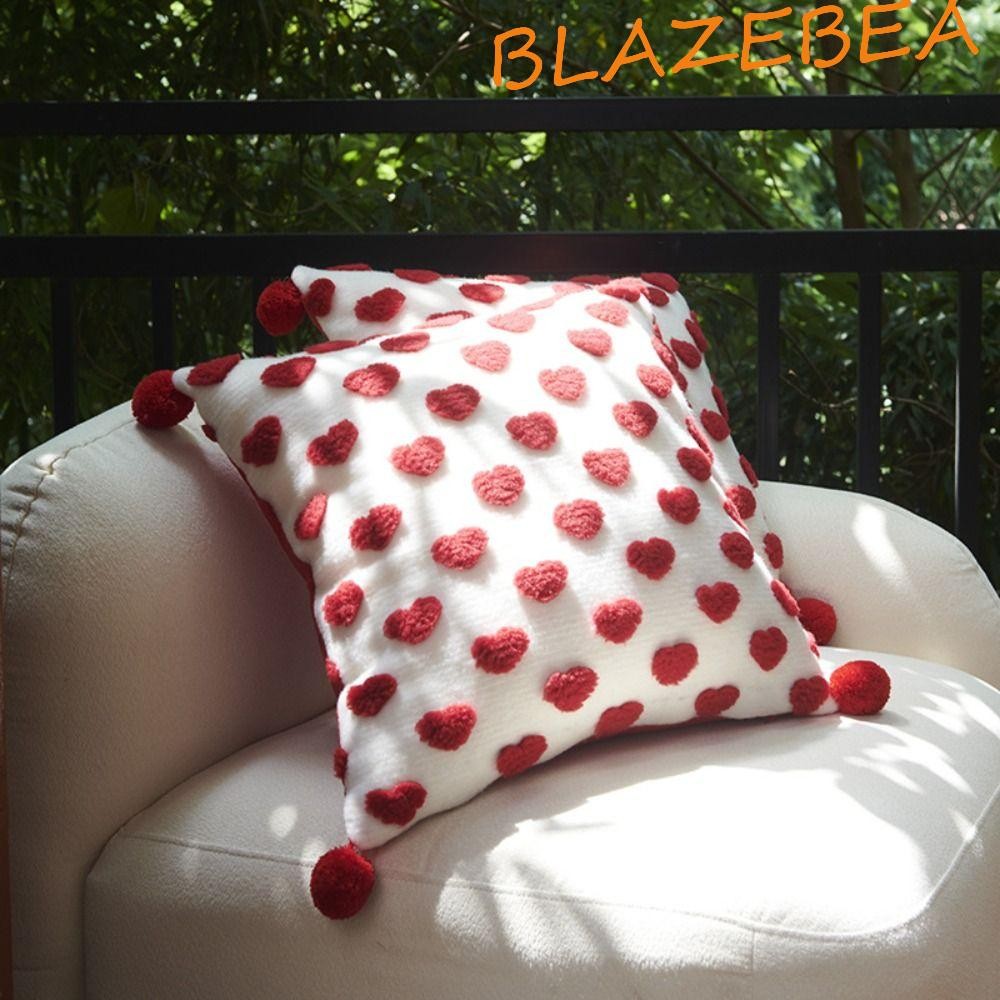 Blazebea ปลอกหมอนหัวใจสีแดง, Jacquard Square Throw ปลอกหมอน, นุ่มวันวาเลนไทน์ที่ละเอียดอ่อน 45 ...