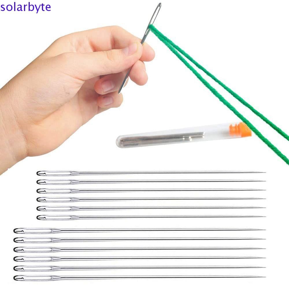 Solarbyte เข็มตาขนาดใหญ่กันสนิมทนทานในครัวเรือน Blunt เข็มหัตถกรรมเย็บเย็บปักถักร้อยเครื่องมือ ...