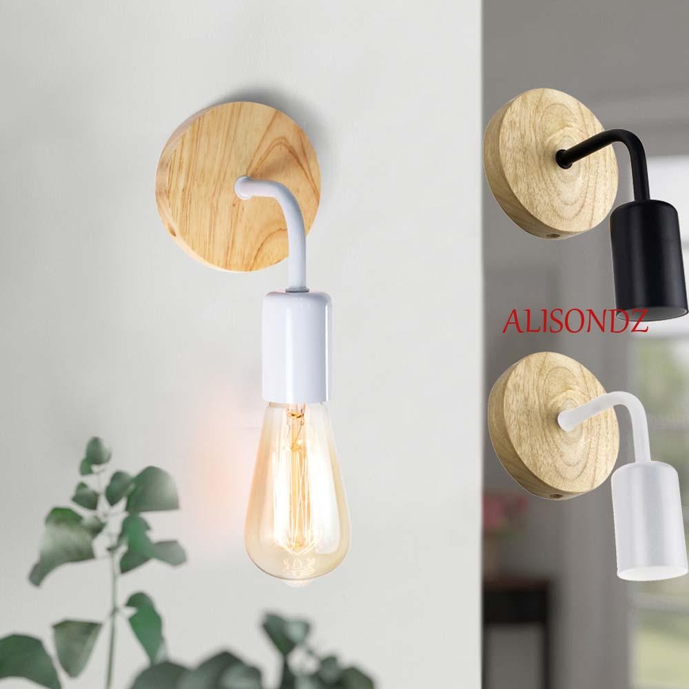 Alisondz ไม้ติดตั้งไฟในร่ม E27 หลอดไฟอุตสาหกรรม Vintage Nordic ฐานโคมไฟ | Shopee Thailand