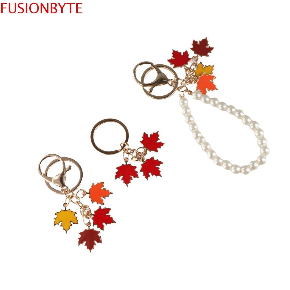 Fusionbyte แหวนกุญแจพืชเคลือบ, Maple Leaf พวงกุญแจใบเมเปิ้ลสร้างสรรค์, Key แขวน Charms พร้อมจี้ ...